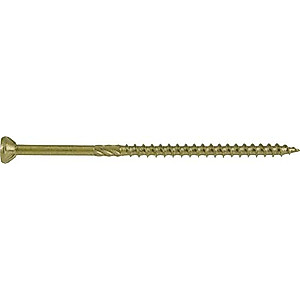 Power Pro 48604 Wood Screws, #10 x 4", Premium Outdoor Deck Screws, Rust Resistant, Epoxy Coated Bronze, 1lb Box, 52 pcs