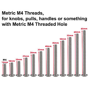 Adiyer 40-Pack Metric M4 x 30mm Machine Screws for Cabinet Drawer Knob Pull Handle, 304 Stainless Steel, Truss Head Bolts, Phillips Drive