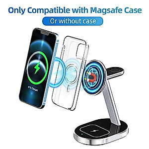 3 in 1 Magnetic Wireless Charger, 18W Aluminum Alloy MagSafe Charging Station for iPhone 14 Pro/14 Pro Max /14/13/12 Series, AirPods 3/Pro/2, iWatch 8/Ultra/7/6/SE/5/4/3/2 (with QC 3.0 Adapter)