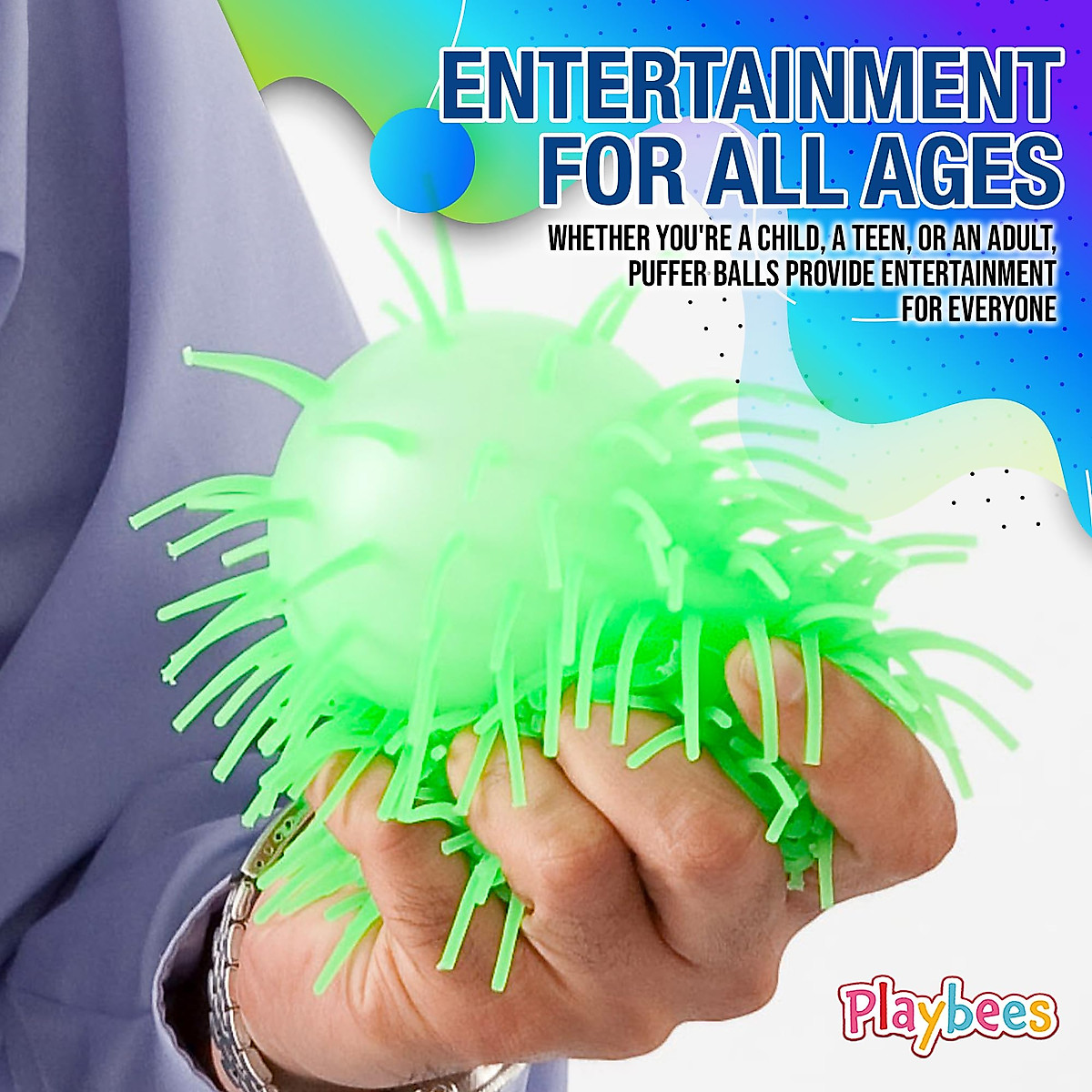 Playbees Spiky Puffer Balls - Stress Relief & Fidget Toy 6-Pack