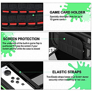 Switch Case Compatible with Nintendo Switch OLED and Nintendo Switch, Switch OLED Case - Portable Hard Shell Travel Switch Carrying Case for Switch OLED Console, Switch Case for Switch Accessories