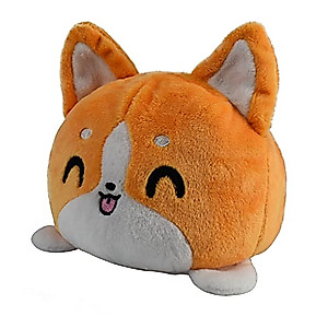 TeeTurtle - The Original Reversible Dog Plushie - Corgi - Cute Sensory Fidget Stuffed Animals That Show Your Mood