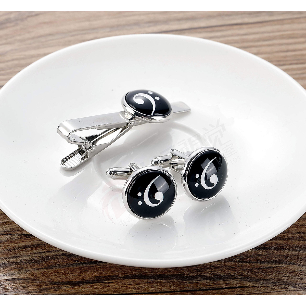 Kooer Birthday Gifts For Husband, Elven Leaf Cufflinks Wedding Cuff Links Tie Clip Gifts For Groomsman Best Man (Elven Leaf cufflinks tie clip set)