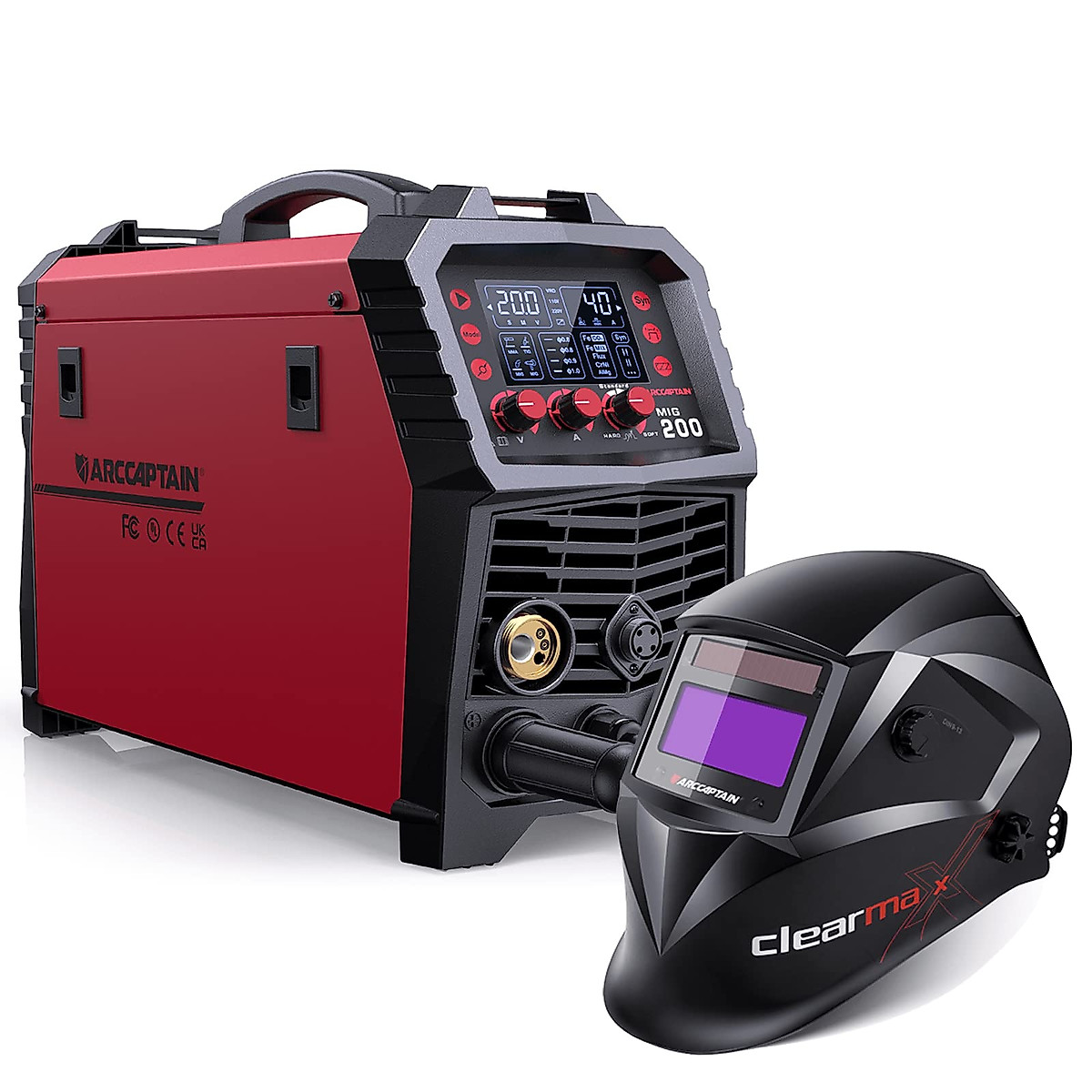 ARCCAPTAIN MIG200 Welder & Welding Helmet