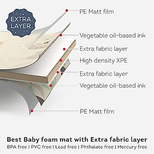 Taf Toys Extra-Large Cushioned Folded Baby Play Mat Foam Play Mat, 79" x 59" Large Baby Mat for Floor Foldable Playmats for Babies and Toddlers, Waterproof Foam Playmat, Kids Play Mat with Travel Bag