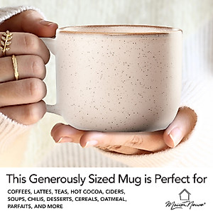 Maison Neuve 4-Piece Stoneware Mug Set, 16oz - Rosewater Pink, Microwave & Dishwasher Safe