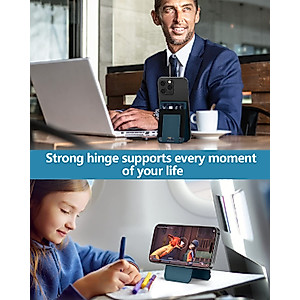 Miroddi for Magsafe Wallet, Stronger Magnetic Phone Wallet with Flexible Adjustable Stand, Leather Phone Wallet for iPhone 15/14/13/12 Series, Magnetic Card Holder 10 Cards, Dark Blue