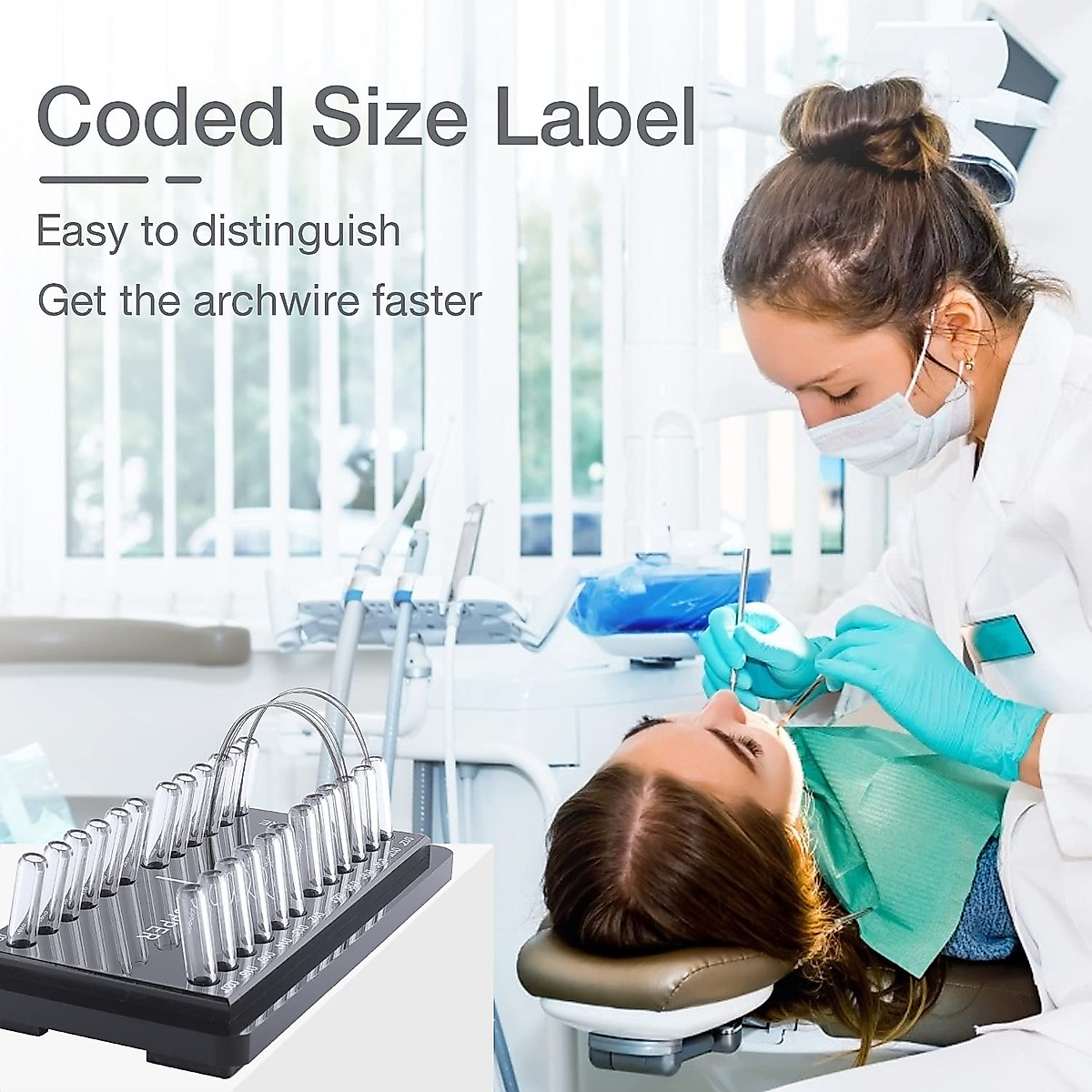 faruijie Dental Orthodontic Ligature Wires Organizer - Preformed Round Metal Ligature Ties Holder Acrylic Case with Cover for Dental Clinic Arrange and Store