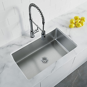 Dowell 10" Deep Undermount Single Bowl 30x18 Stainless Steel Kitchen Sink (16 Gauge, 6008 3018)