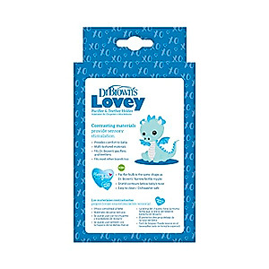 Dr. Brown's Baby Lovey Pacifier & Teether Holder, Dragon with Ecru HappyPaci, 100% Silicone, 0-6m