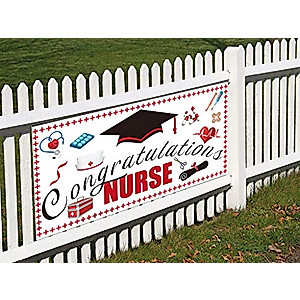 Graduation Nurse Themed Party Banner - Graduation Nurse Party Supplies Wall Decorations Indoor/Outdoor Banners(70" X 40")