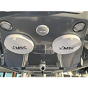 Marine Speaker Covers 10 inch | Sun, Water, Dust Protection | Patented, Military-Grade Silicone Design | Black Logo