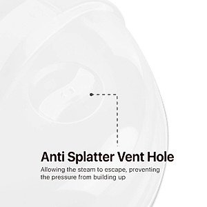 Flexzion Microwave Cover for Food, 12 Inch Plate Cover, BPA Free Plastic Food Cover, Transparent Anti-Splatter Cover Guard, with Adjustable Steam Vent Hole, Dishwasher Safe, Easy Grip Handle