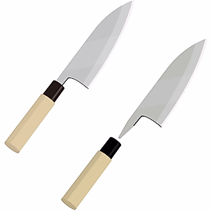 Knife Handle Japanese Chef Knife Repair Handle Knife Natural Wood Handle Replacement Nakiri Deba Yanagiba (Nakiri-1)