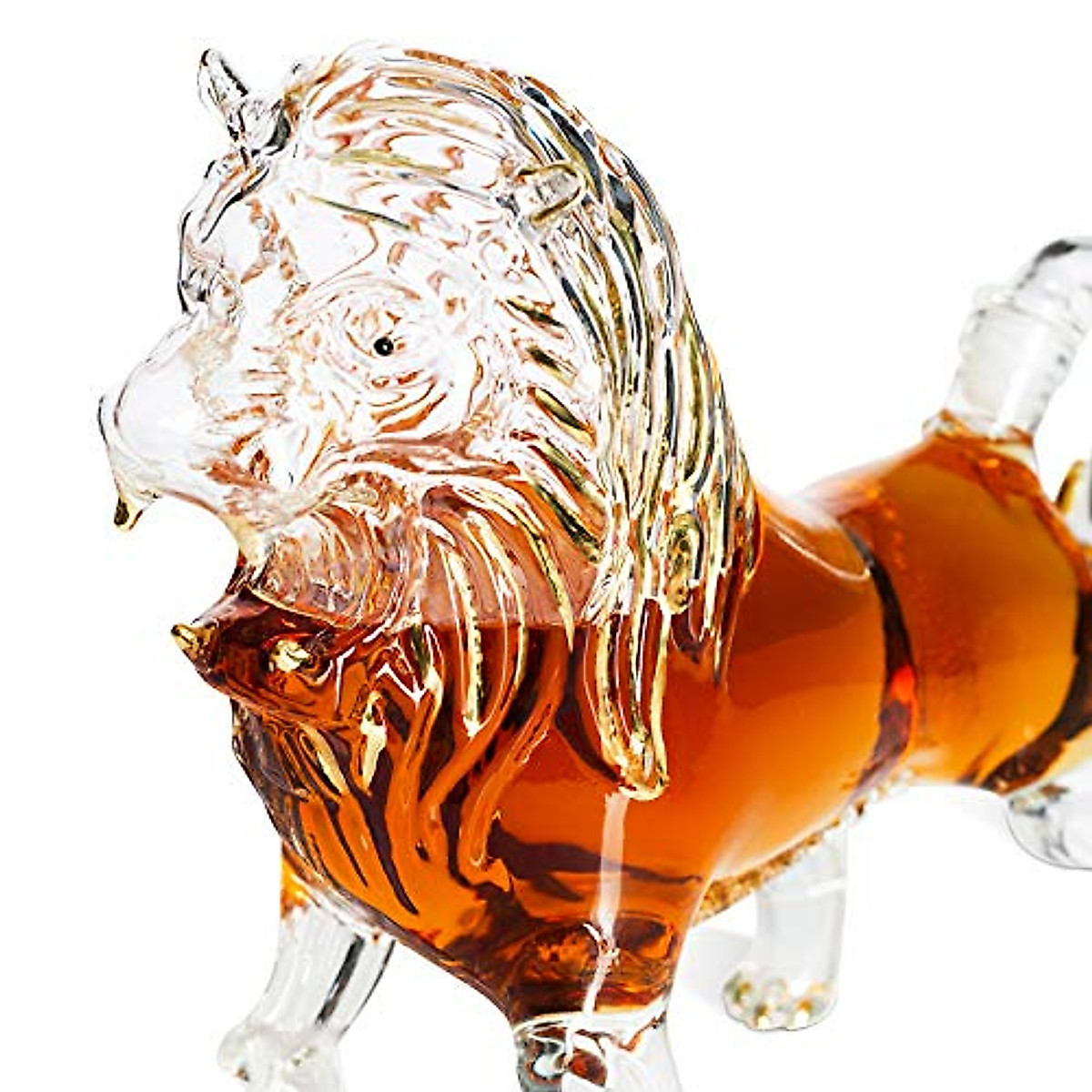 Lion Animal Whiskey and Wine Decanter The Wine Savant - Beautiful Profile of A Lion 500ml - Whiskey, Wine Scotch or Liquor Decanter