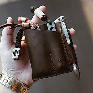 VIPERADE PJ12 Leather EDC Pocket Organizer for Belt, Multitool and Flashlight Holster, Leather EDC Holster with Pen Loop, EDC Leather Knife Sheath with Belt Clip