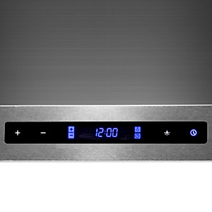 AKDY 30 in. 343 CFM Convertible T-Shape Wall Mount Black Stainless Steel Kitchen Range Hood with Touch Panel and Carbon Filters