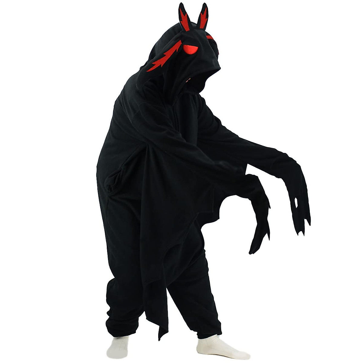 Mothman Halloween Onesie Adult Pajamas Cosplay Animal Homewear Sleepwear Jumpsuit Costume for Women Men