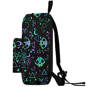 MNSRUU Backpack for School Skulls Laptop Backpack Bookbags Casual Daypack Fits 15.6 in Laptop