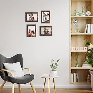 Edenseelake 4x6 Picture Frame Set of 15, Rustic Brown Wood Photo Frame 4 by 6 for Wall or Tabletop Display