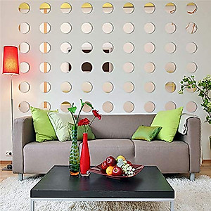 Silver Wall Decal Dots - Round Circle Art Glitter Acrylic Mirror Wall Sticker - DIY 3D Wall Decor Dots Baby Nursery Room Ceiling Bedroom Decoration 100 Decals （3cm）
