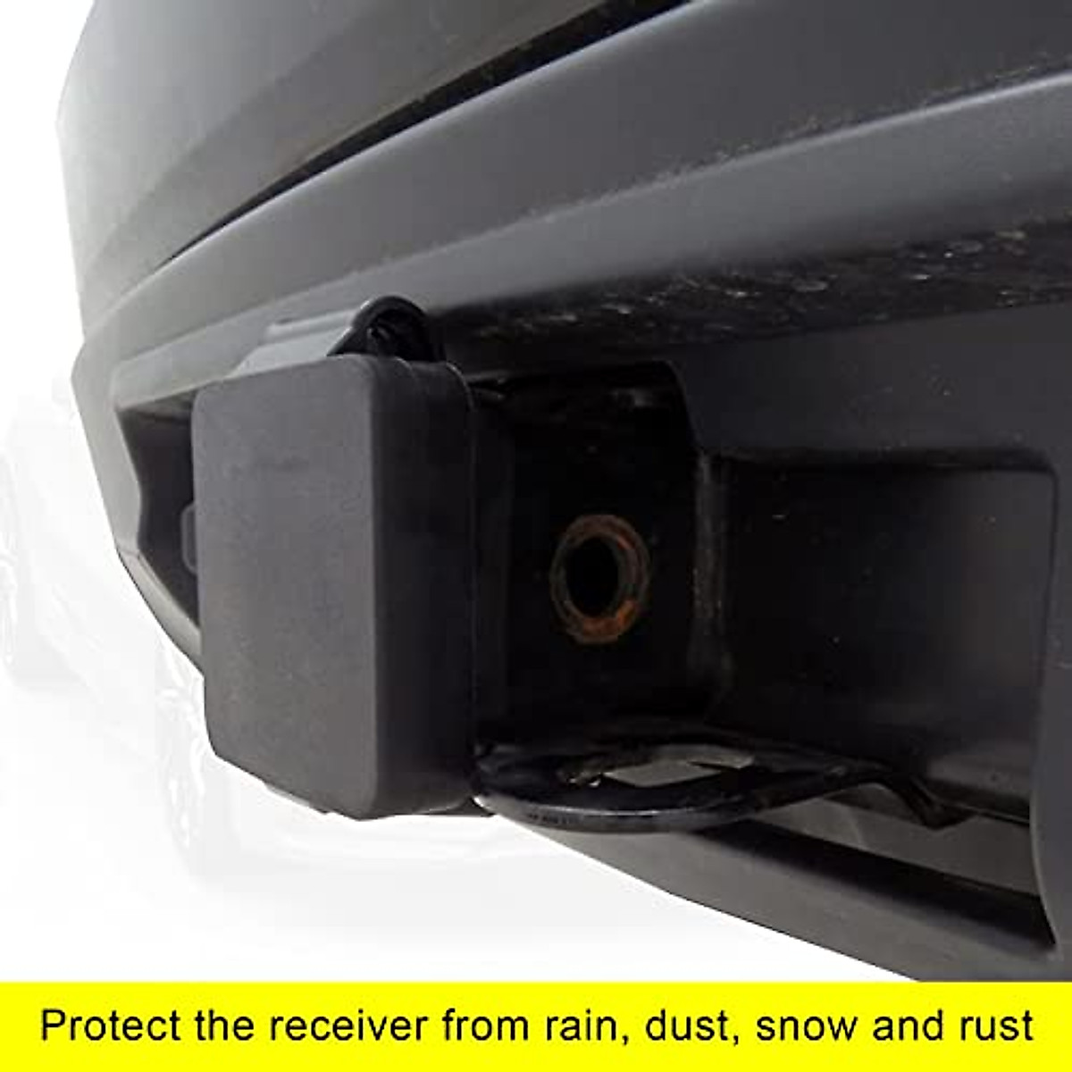 QODOLSI Pack-1 Trailer Hitch Cover Tube Plug, 2 Inches Heavy Duty Trailer Hitch Tube Cover, Trailer Hook Dust Plug Square Mouth Protection Cover (Black)