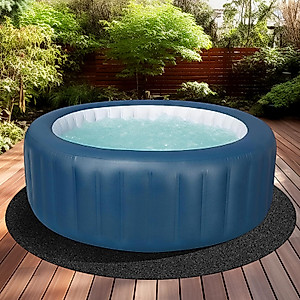 Beeplove 79" Dia. Hot Tub Mat, Non-Slip & Wear Resistance Protector Pad for Inflatable Hot Tub Above Ground Pool, Absorbent Spa Pool Flooring Mat, Outdoor Indoor Portable Hot Tub Accessories