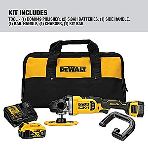 DEWALT 20V MAX* XR Cordless Polisher Kit, Rotary, Variable Speed, 7-Inch, 180 mm (DCM849P2)