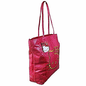 Hello Kitty Two Faced Pink Faux Python Tote