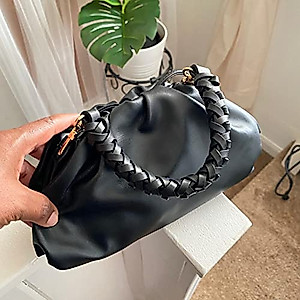 TOURDREAM Braided Handle for Beaubourg Hobo Top Handle Neonoe Strap Pouch Pochette Handle (Black)