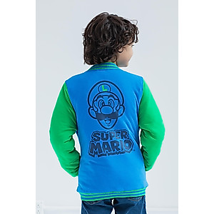Super Mario Nintendo Luigi Little Boys Varsity Bomber Jacket 7-8
