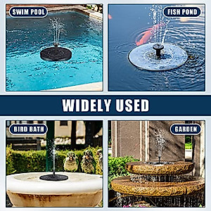 Kittmip 4 Pack Solar Bird Bath Fountain Pump Solar Fountain with 6 Nozzle Solar Water Fountain Floating Solar Fountain Panel Solar Powered Bird Bath Fountain for Pond Garden Fish Tank Pool (6.3 Inch)