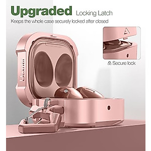 Dexnor Compatible with Samsung Galaxy Buds 2 Pro Case(2022)/Galaxy Buds 2 Case(2021)/ Galaxy Buds Live Case(2020)/ Galaxy Buds Pro Case(2021) Clear Hard PC & Silicone 360 Full Body Case- Pink