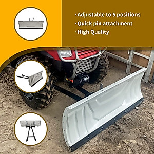 KUAFU Snow Plow Blade Universal Kit Steel Adjustable 48" Complete Universal Kit Package Compatible with ATV Honda Kawasaki Polaris Aeon Crossland Arctic-Cat Alterra (You Will get 2 Packages)