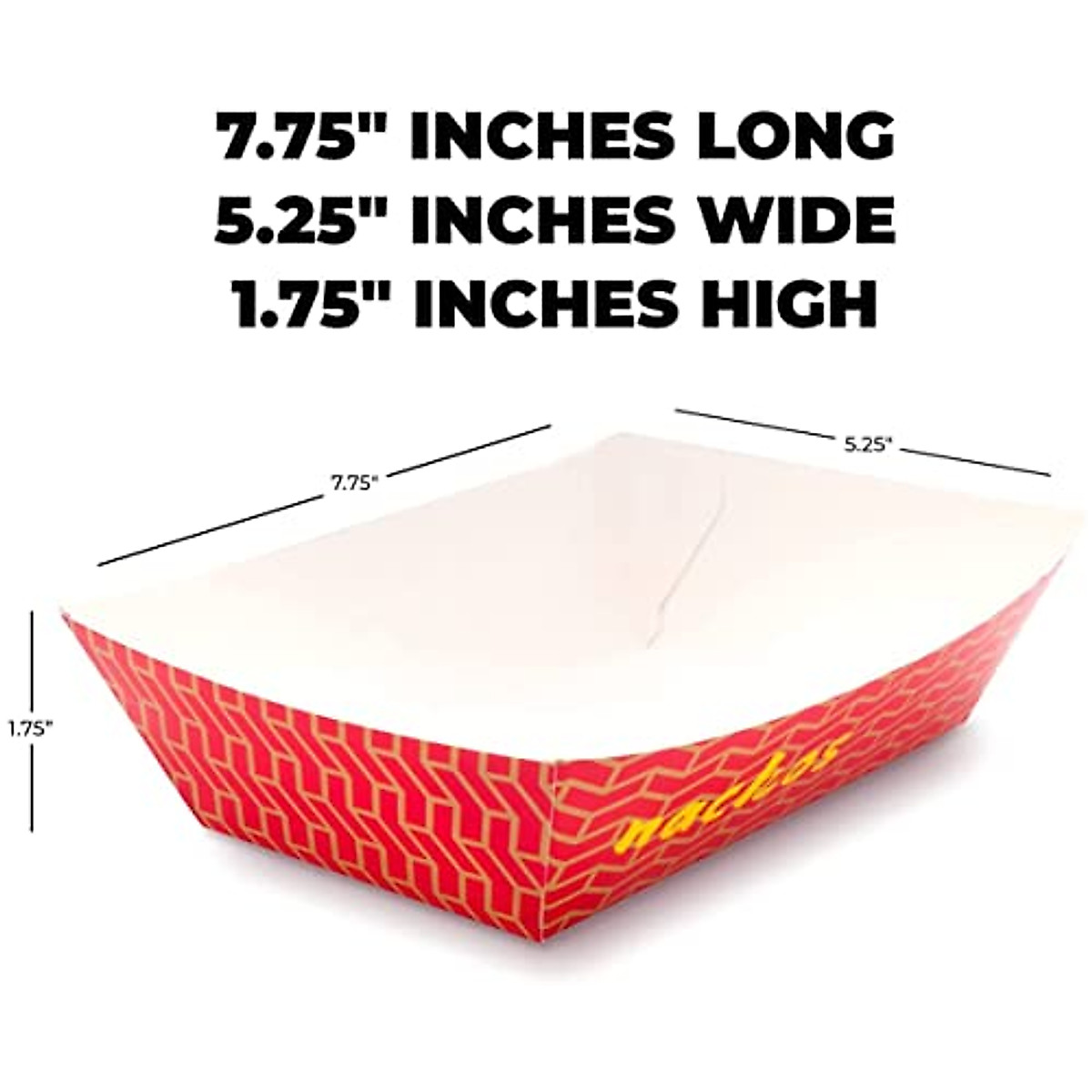 Upper Midland Products Nacho Trays - Disposable Paper Nacho Chip Trays for Concessions and Nacho Party (White - 200 Pack)