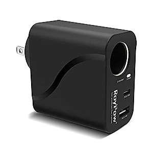 RoyPow 36W USB C Charger with Car Cigarette Lighter Socket, 3-Ports Wall Charger 18W PD3.0 Travel Plug 110V/120V to 12V/3A AC to DC Converter Power Adapter for iPhone, Galaxy, Pixel, iPad