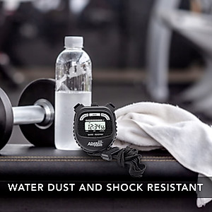 Marathon Adanac 3000 Digital Stopwatch Timer, Black - High Precision Accuracy to 1/100th Seconds - Water, Dust & Shock Resistant - 46” Lanyard Included