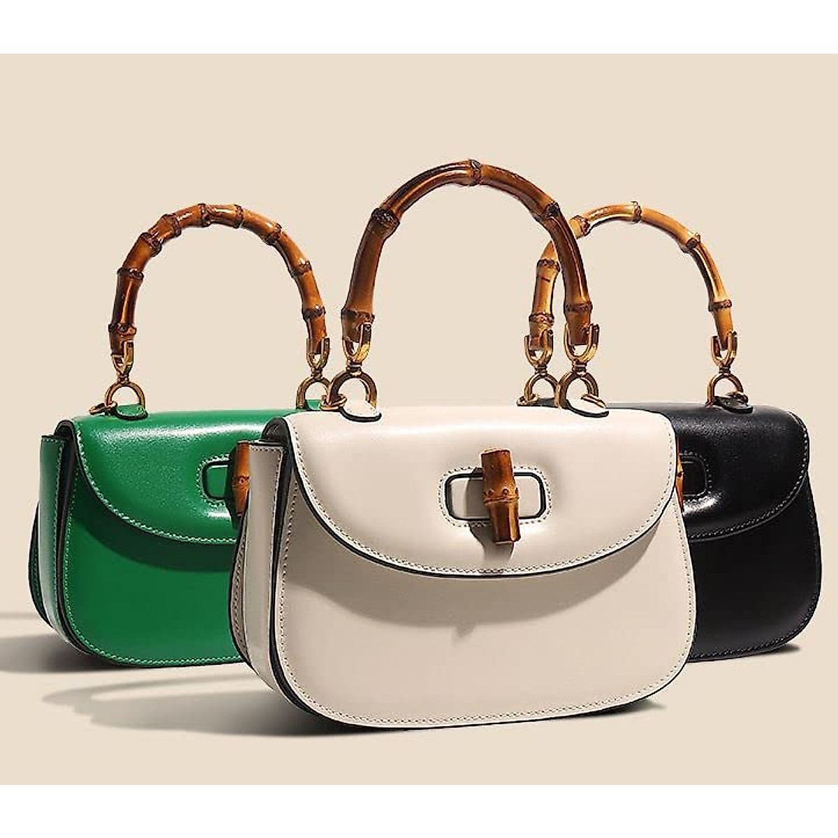 Genuine Leather Purse Tote Shoulder Bag for Women Handbag Crossbody With 2 Straps Small Bags Mini Purse Saddle Bag (Black)