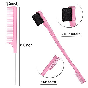 Iraatraa Wig Band and Lace Melting Band Set - Elastic Edge Wrap Bands to Keep Lace Front Wigs in Place and Lay Edges (5 Piece Set, Black Pink)