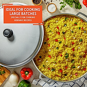 IMUSA USA 17.9Qt JUMBO Traditional Colombian Caldero (Dutch Oven) for Cooking and Serving, Silver, 17.9 Quart