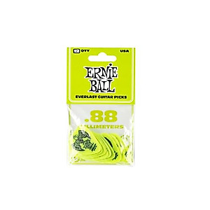 Ernie Ball Everlast Guitar Picks, Green .88mm, 12-pack (P09191)