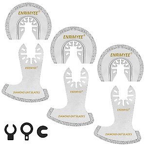 Oscillating Tool Blades, 6 Pcs Oscillating Multi Tool Diamond Segment Swing Semi Circle Grit Grout Mortar Removal Saw Blades (6Pcs)