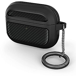 Ghostek CRUSHER Black AirPod Pro Case Carbon Fiber Hard Protective Cover with Matte Finish Design for Men and Women Heavy Duty Dust Guard Earbuds Protection Designed for 2019 Apple AirPods Pro (Black)