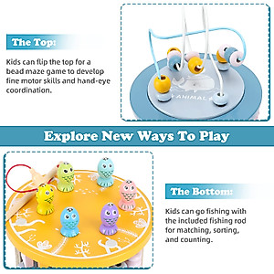 Abellzos Wooden Activity Cube Baby Toys, 11-in-1 Montessori Toy for 3 Year Old, Toddlers Learning Educational Developmental Center, First Birthday Gift for Boys Girls