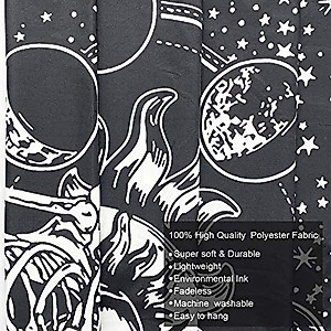 Skull Tapestry Human Skeleton Tapestry Meditation Skeleton Tapestry Black and White Stars Tapestry for Bedroom Living Room-H51.2×W59.1 inches