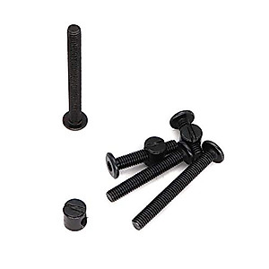 cSeao M6 x 20mm/30mm/40mm/50mm/60mm Baby Bed Crib Screws Hardware Replacement Kit, 25-Set Black Socket Cap Screws Barrel Nuts Assortment Kit for Chairs Cot Bed Crib Furnitures