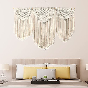 InMalla Large Macrame Wall Hanging Wide Boho Macrame Wall Hanging Decor Art Home Chic Decoration 43 * 32inch (Wall Hanging - Gold Coast)
