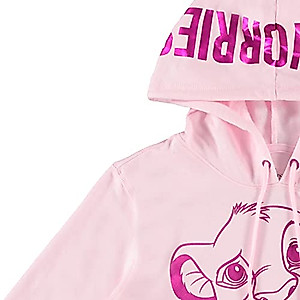 Disney Ladies Lion King Fashion Sweatshirt - Ladies Classic Hakuna Matata Clothing Lion King Simba Hoody (Blush, 3X-Large)