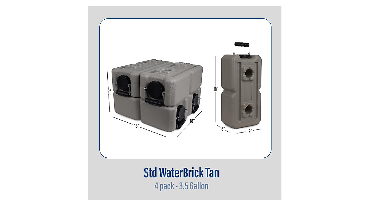 WaterBrick Stackable Water Storage Containers - 6-Pack, 3.5 Gallons