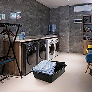 Nesmilers 23 Quart Large Commercial Bus Tubs, Black Utility Bus Box Set of 4